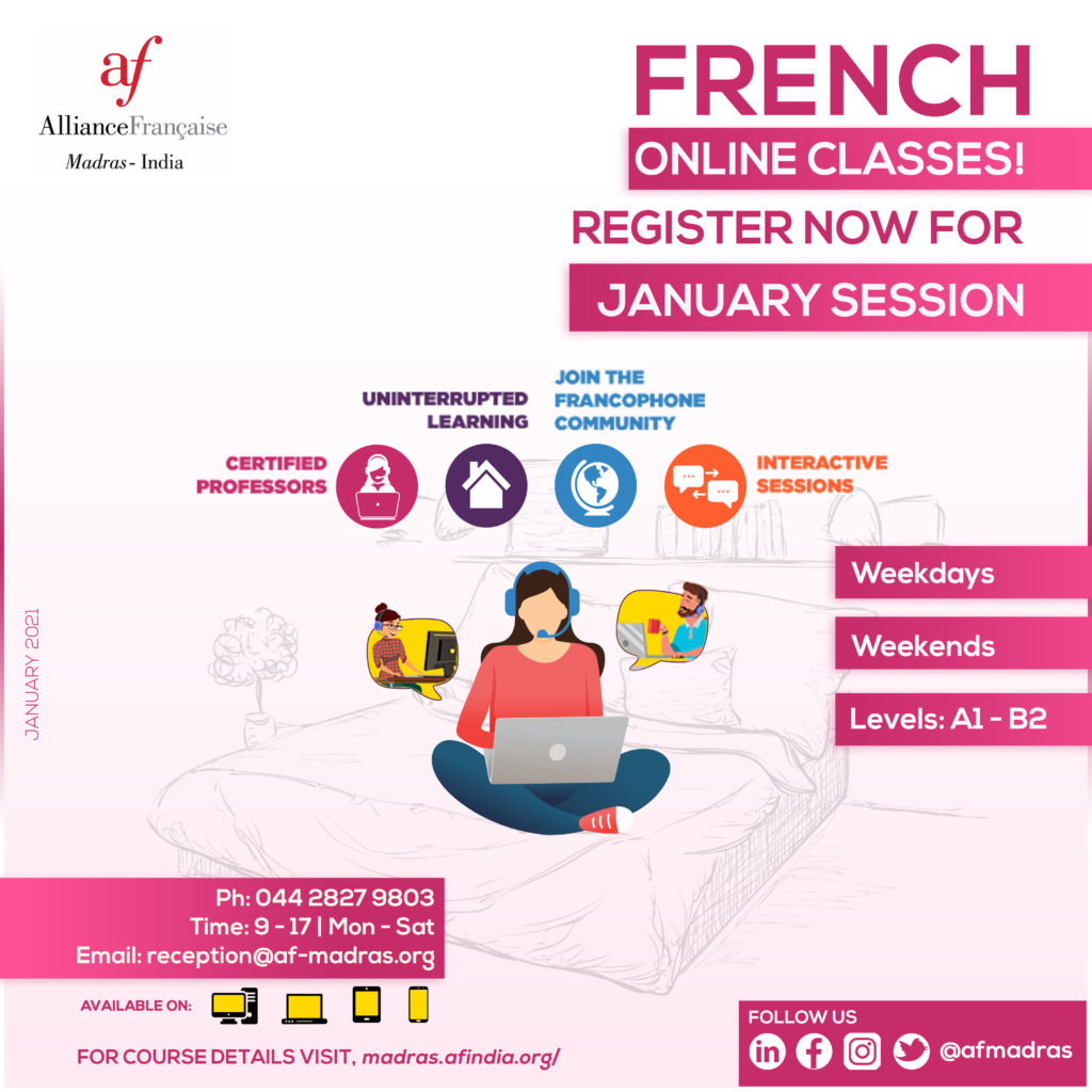 January month online course - Alliance Française of Madras